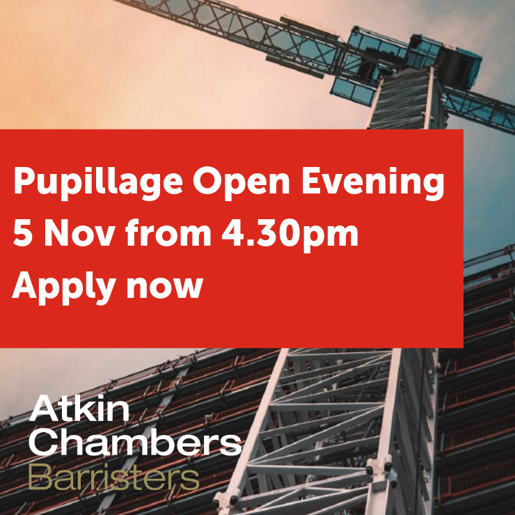 5 November 2019: The Atkin Chambers Pupillage Open Evening - Atkin ...